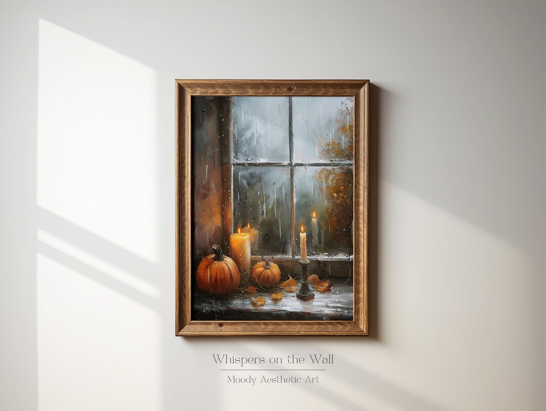 Pumpkin Printable Wall Art, Cozy Fall Decor, Neutral Autumn Oil ...