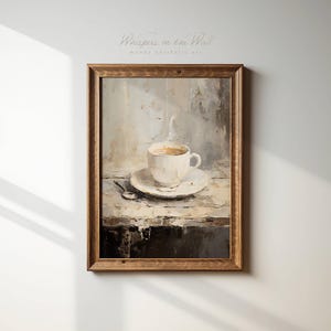 Neutral Coffee Art Moody Kitchen Wall Art Coffee Lover Gift Coffee Bar ...