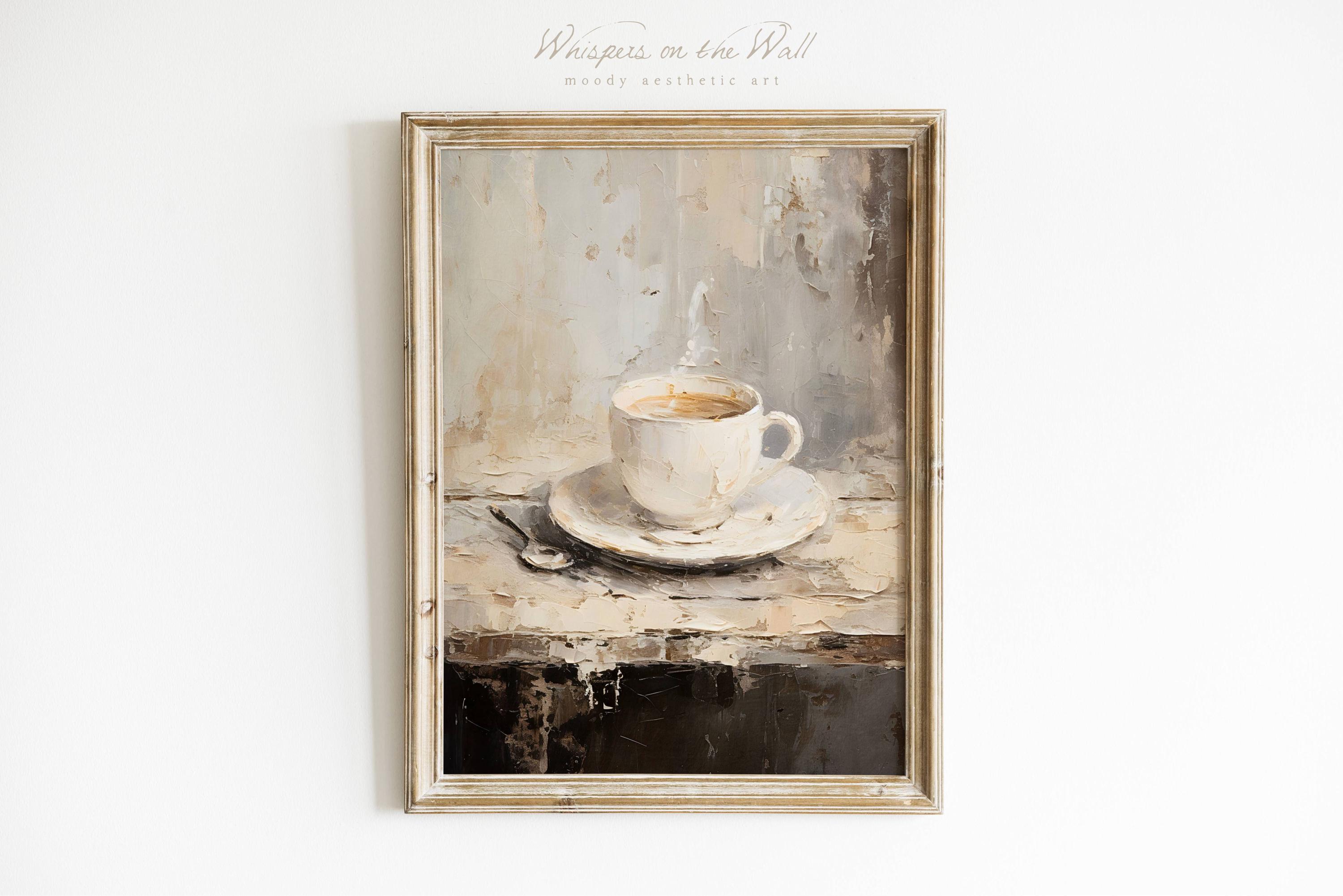 Neutral Coffee Art Moody Kitchen Wall Art Coffee Lover Gift Coffee Bar ...
