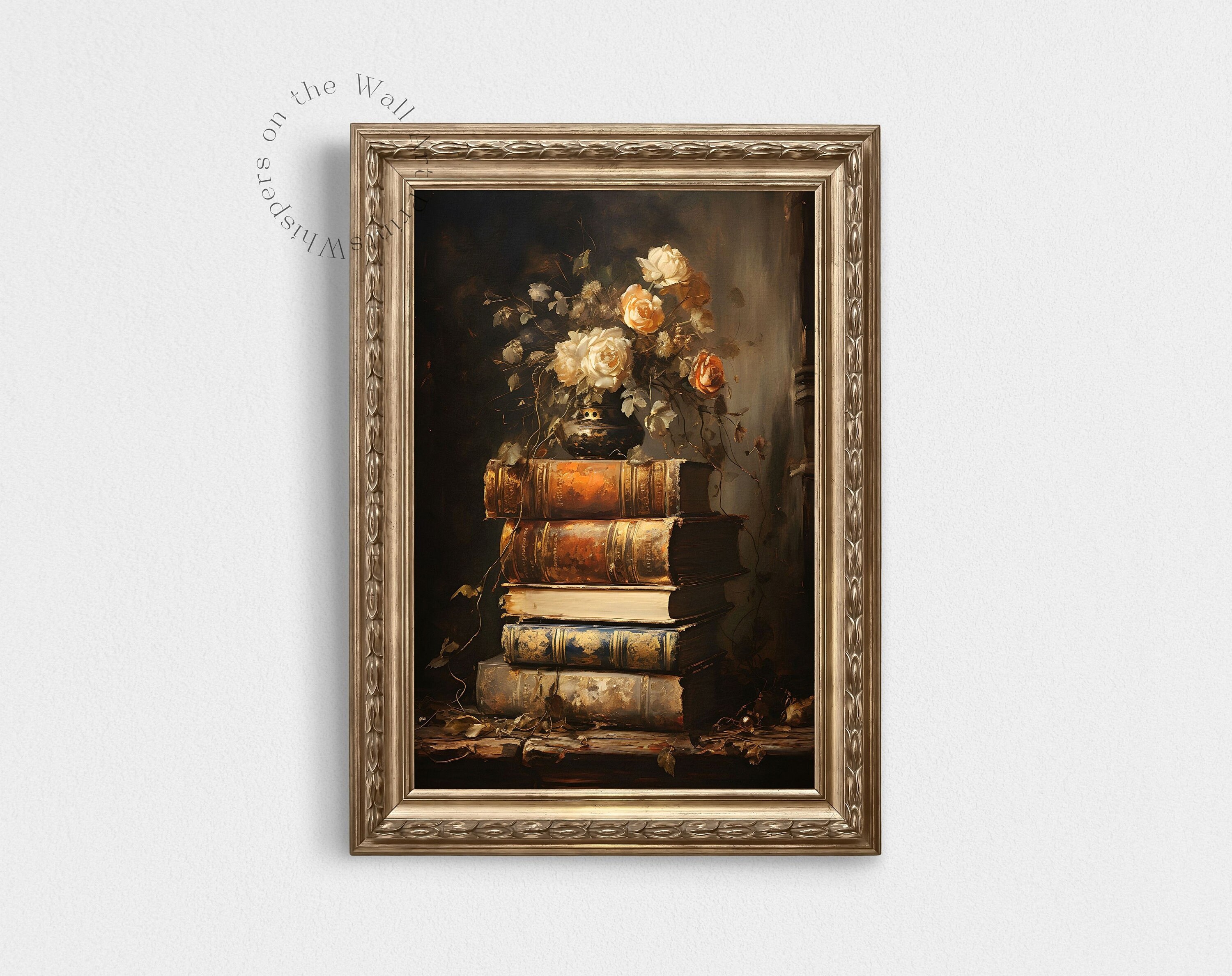 Romantic Academia Wall Art Print, Book Still Life Printable Wall Art ...