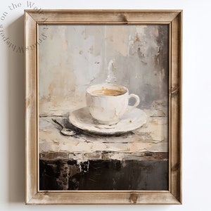 Neutral Coffee Art Moody Kitchen Wall Art Coffee Lover Gift Coffee Bar ...