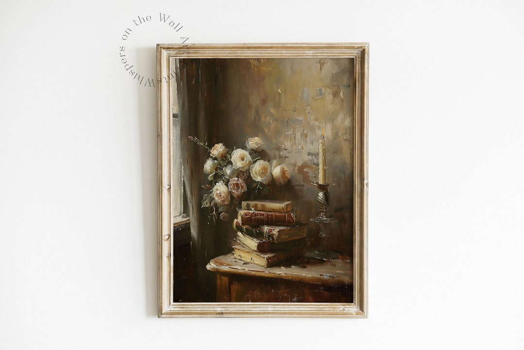 TBR Pile Book Art, Bookish Decor, Victorian Painting, Book Stack Art ...