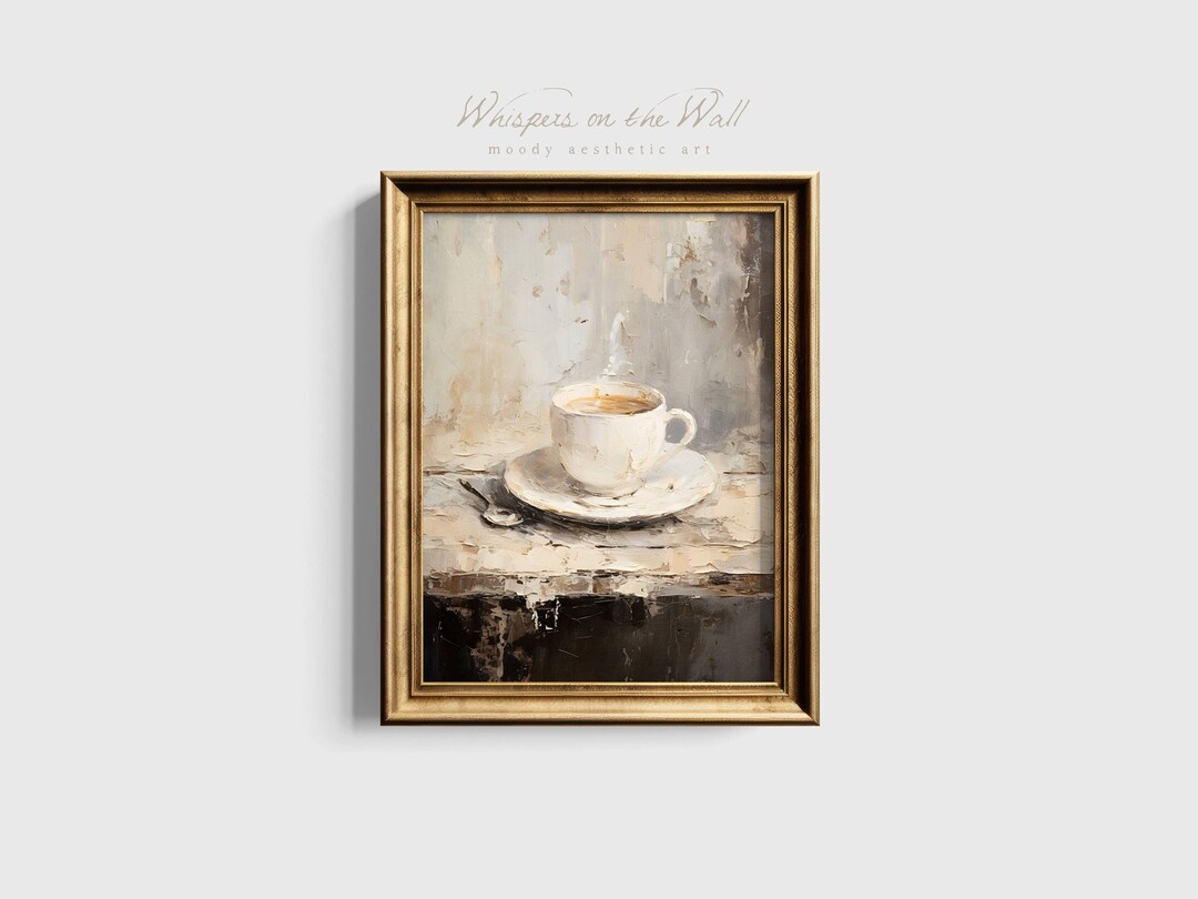 Neutral Coffee Art Moody Kitchen Wall Art Coffee Lover Gift Coffee Bar ...