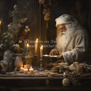 Rustic Santa Claus Print Moody Christmas Printable Wall Art Vintage ...