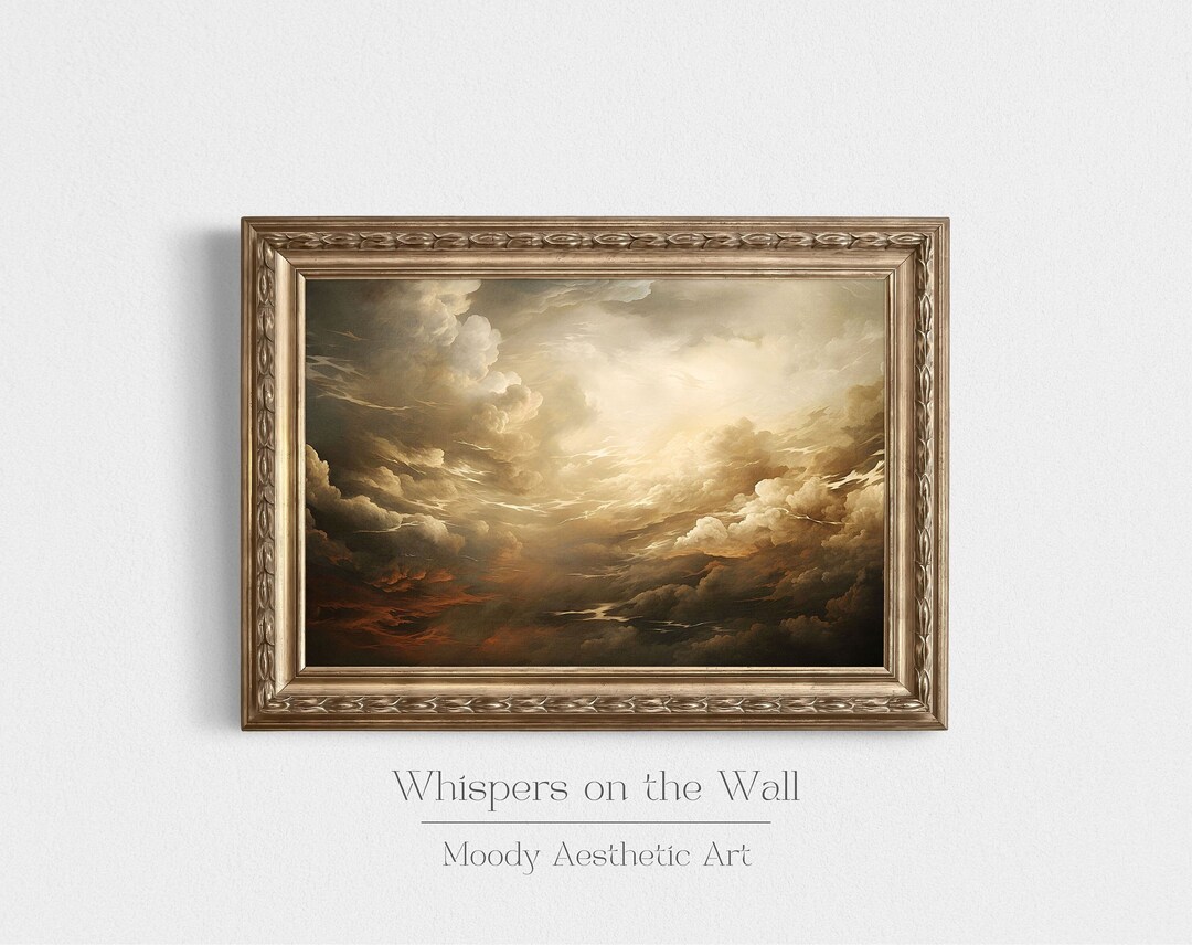 Dark Academia Cloud Study Print, Gothic Sky Wall Art, Vintage Clouds ...