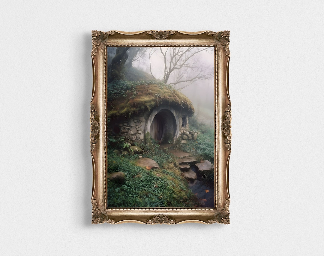 Goblincore Decor Abandoned Hobbit House Art Print Moody - Etsy
