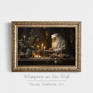 Rustic Santa Claus Print Moody Christmas Printable Wall Art Vintage ...