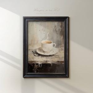 Neutral Coffee Art Moody Kitchen Wall Art Coffee Lover Gift Coffee Bar ...