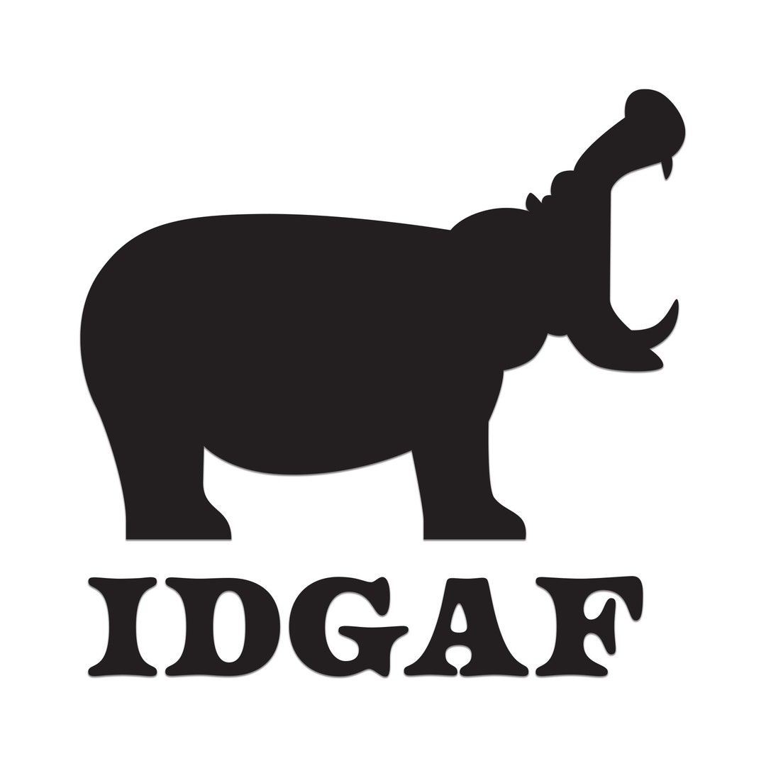 IDGAF Hippo Vinyl Decal Lettering custom Holographic Vinyl Art - Etsy