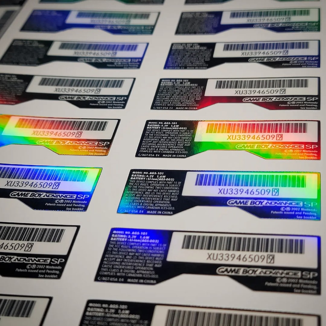 Gameboy Advance SP - Laminated Holographic Stickers ( 1 Sticker ) - Etsy