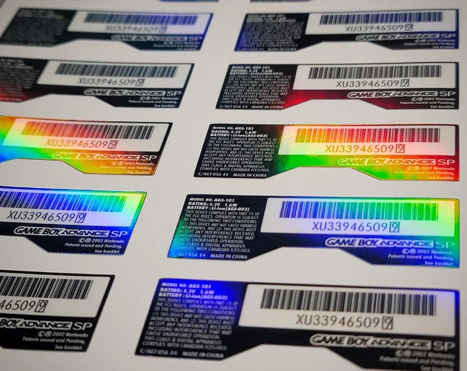 Gameboy Advance SP Laminated Holographic Stickers 1 Sticker - Etsy