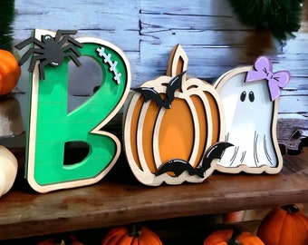 Halloween-spooky Shelf Sitter Set-interchangeable-home Decor - Etsy