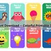 Printable Valentine's Day or Anytime Cards for Kids Cute, Colorful ...