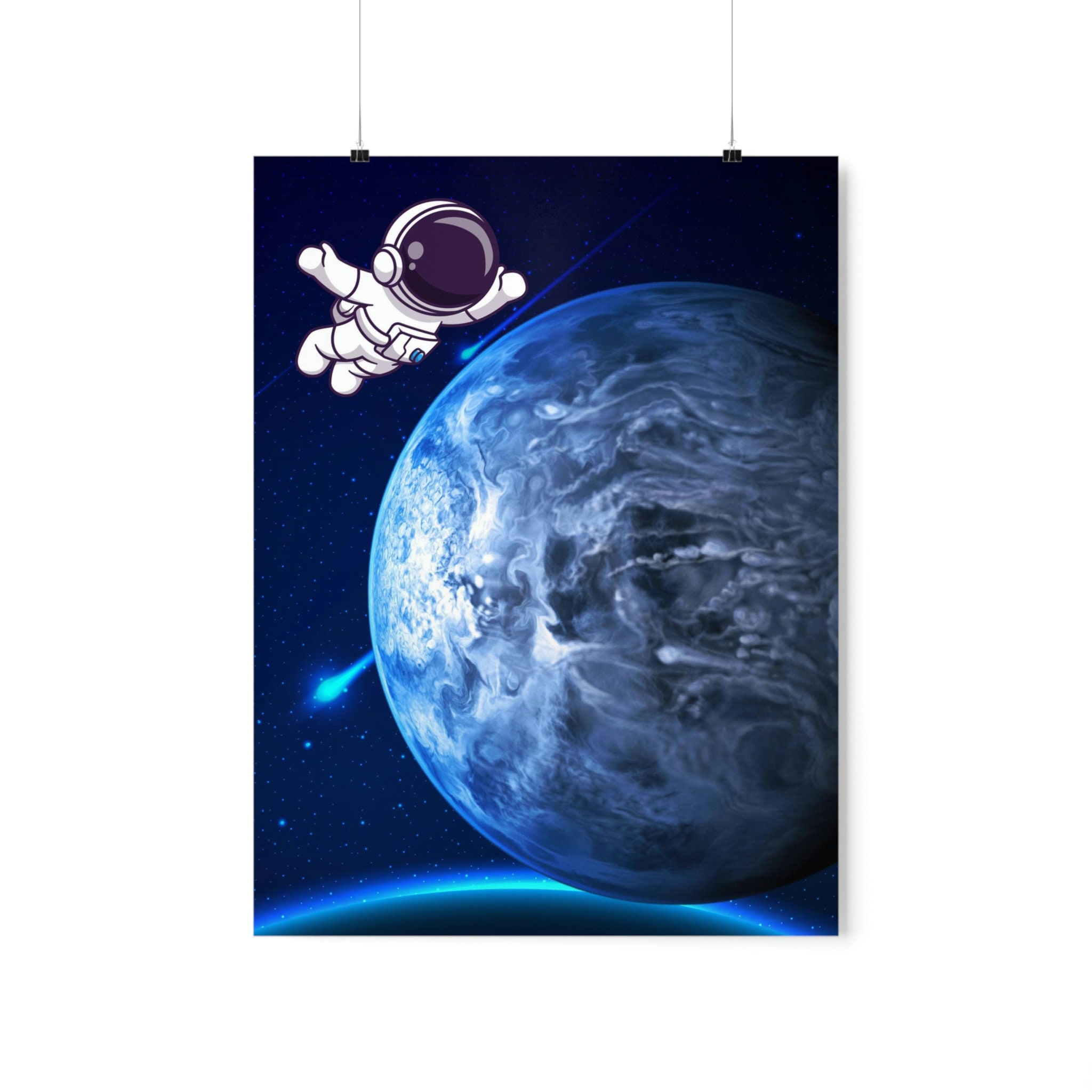 Floating Astronaut Matte Poster. Printed Poster. Nasa Planet Image ...