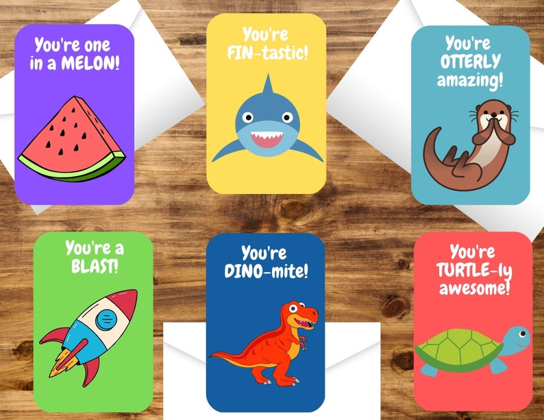 Printable Valentine's Day or Anytime Cards for Kids Cute, Colorful ...