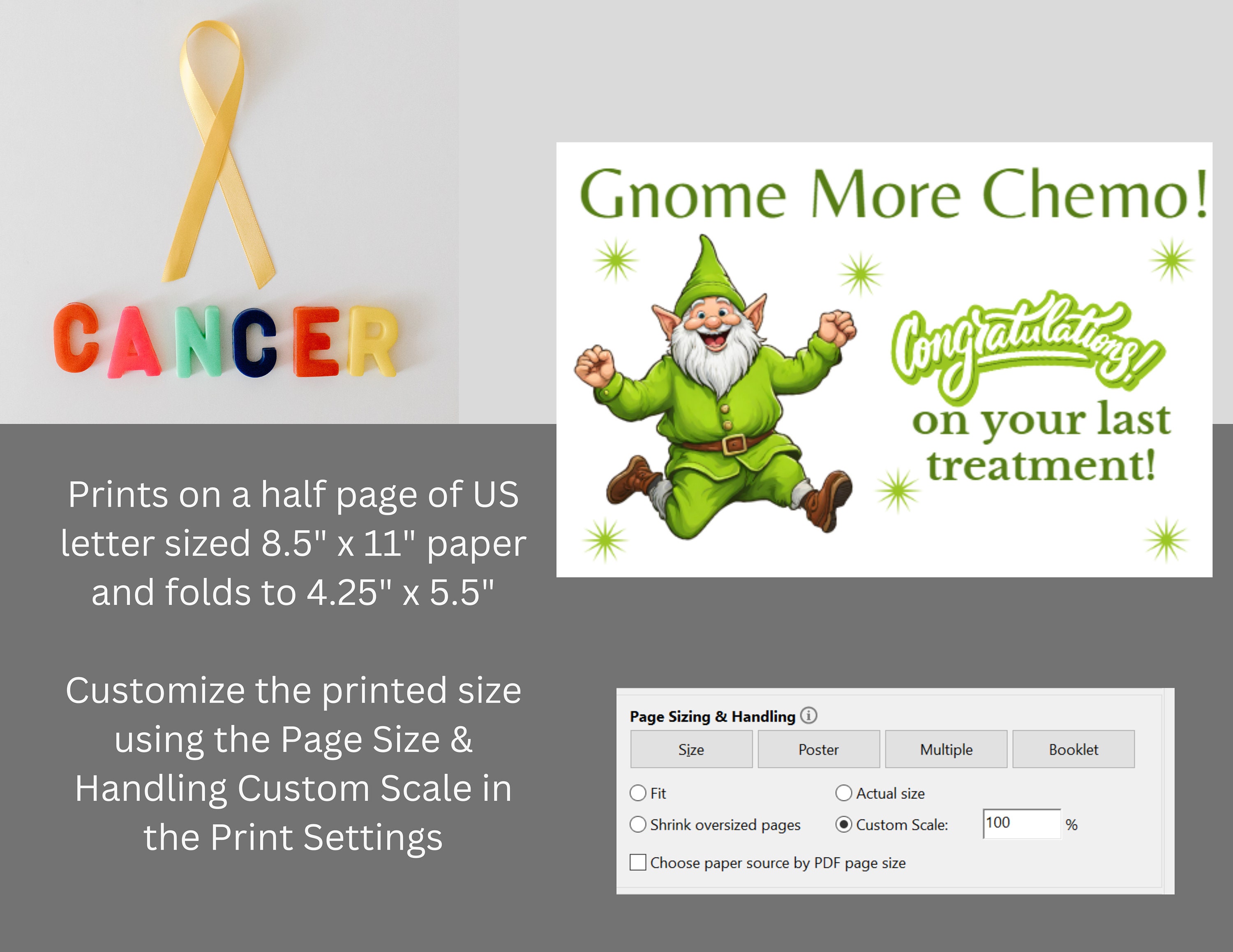Printable Card Chemotherapy is Over gnome More Chemo Instant Download ...
