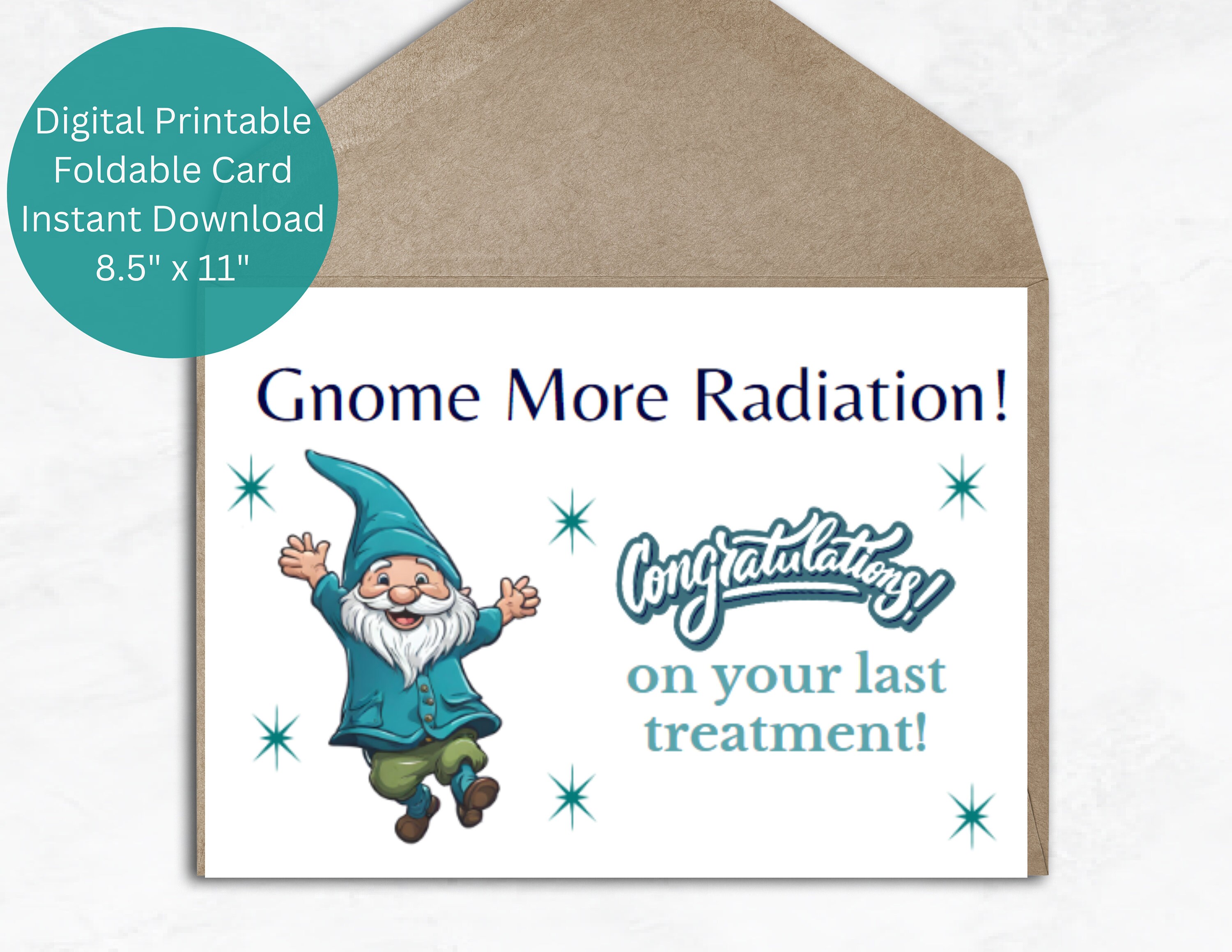 Printable Card Radiation is Over gnome More Radiation Instant Download ...