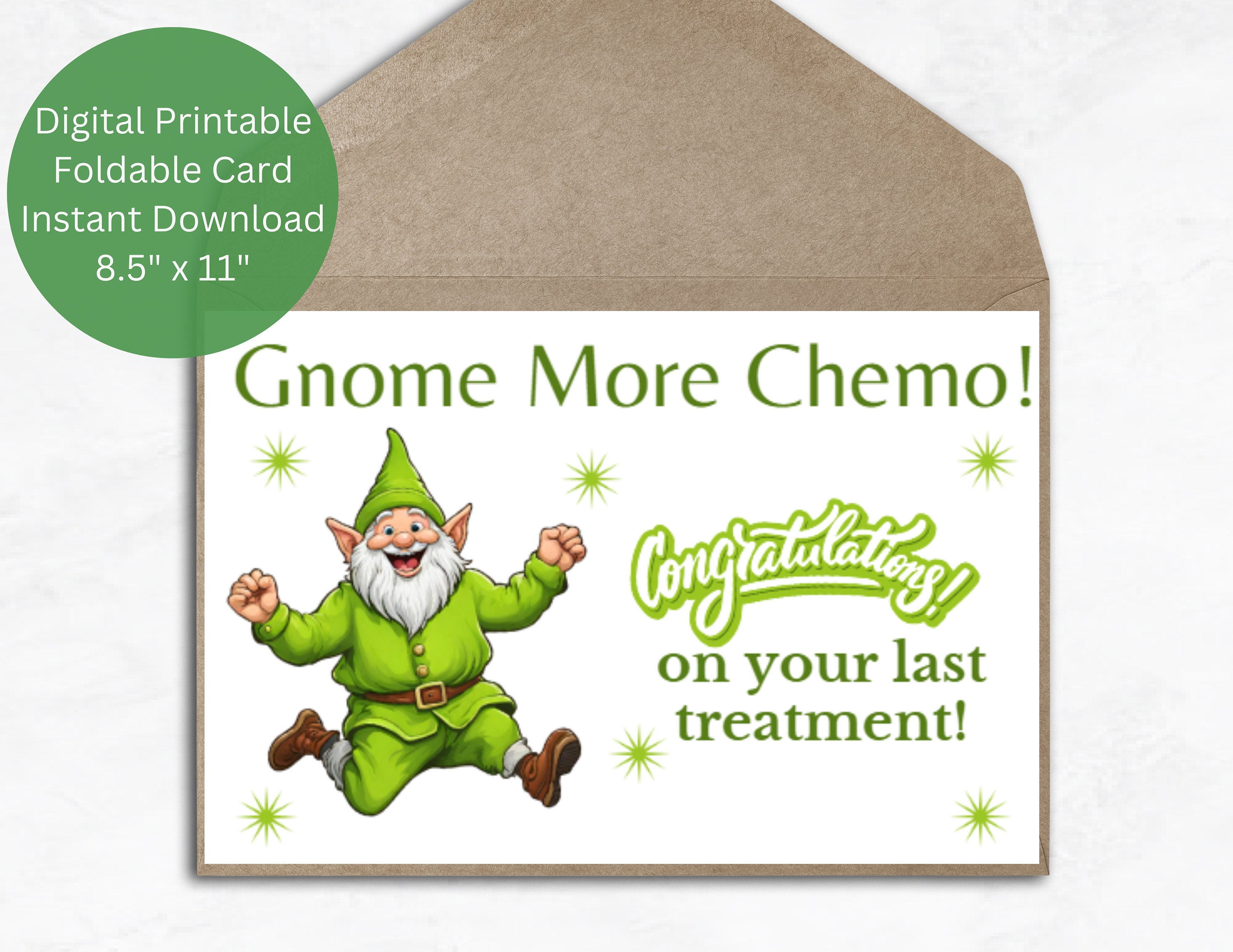 Printable Card Chemotherapy is Over gnome More Chemo Instant Download ...