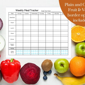 Printable and Digitally Editable Weekly Meal Planner - Track Calories ...