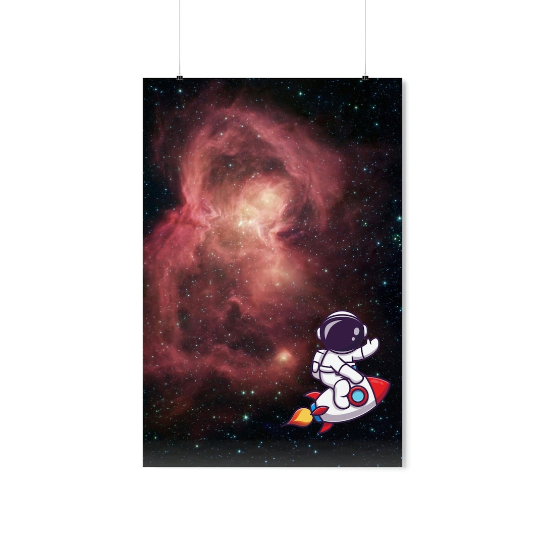 Rocket Riding Astronaut Matte Poster. Printed Poster. Nasa Planet Image ...