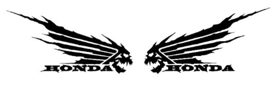 Honda Wing Motorcycle Vinyl Decals 2x Skull Style - Etsy