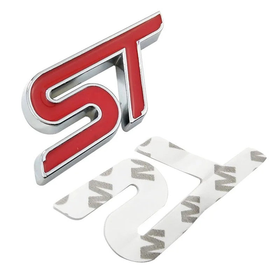 Metal Red ST Front Grille Sticker Car Head Grill Emblem Badge Chrome ...
