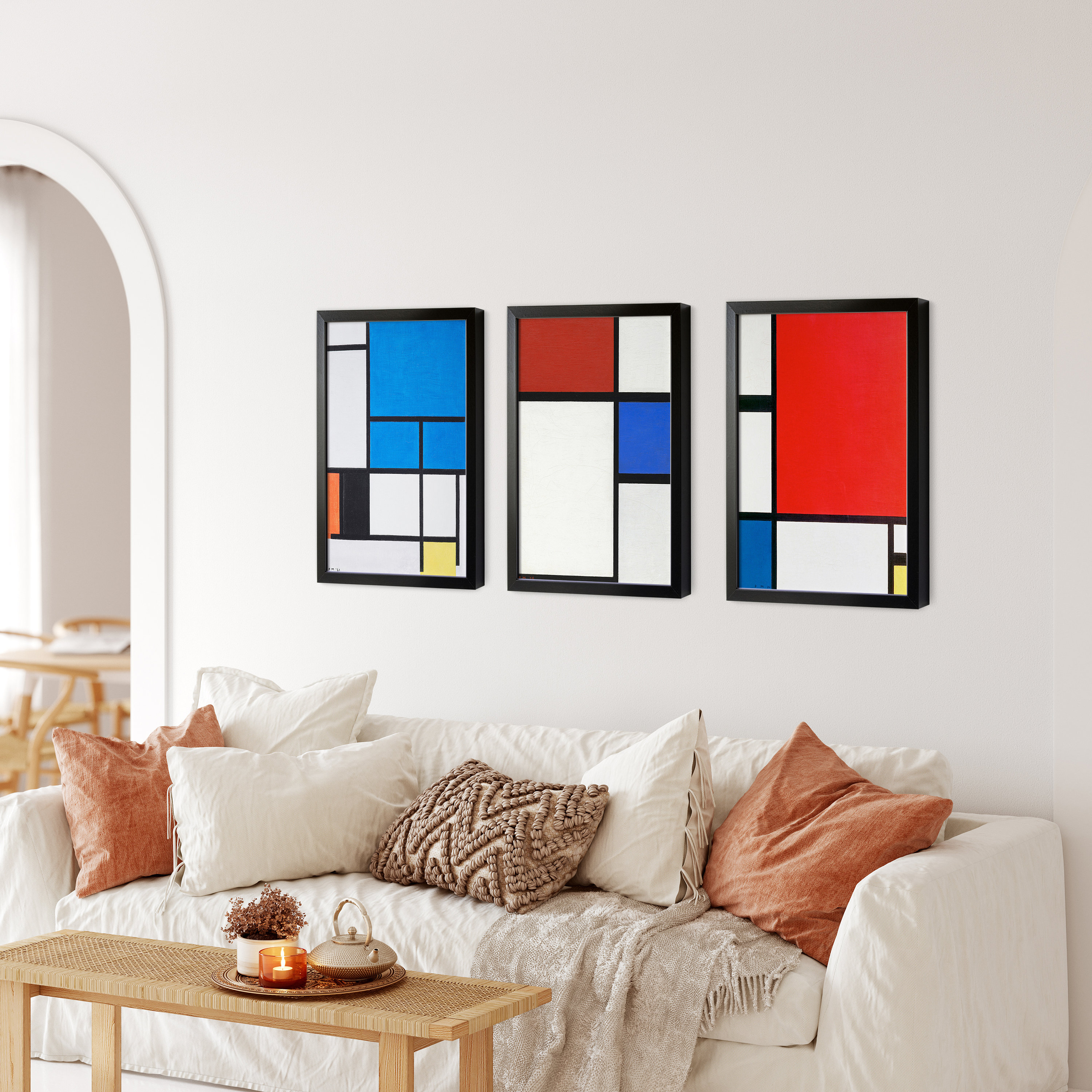 Piet Mondrian Posters Set of 3, Modern Gallery Wall Set, Piet Mondrian ...