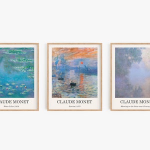 Set of 3 Monet Prints Exhibition Poster Printable Wall Art - Etsy