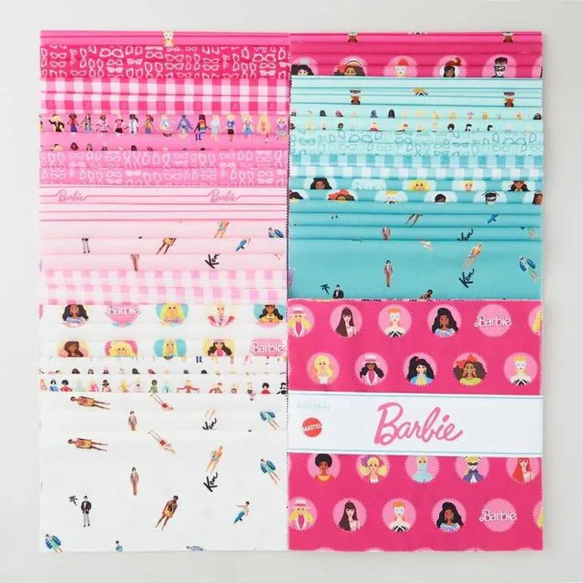 Barbie World Fabric Stackers 10"x10", by Riley Blake, 42 Precut Ten ...