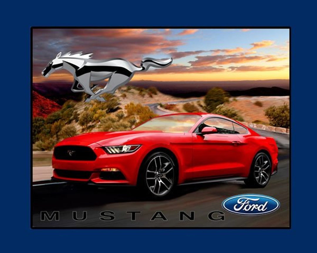 RARE Red Ford Mustang Fabric Panel 43"x36", Sykel Enterprises Fabric ...