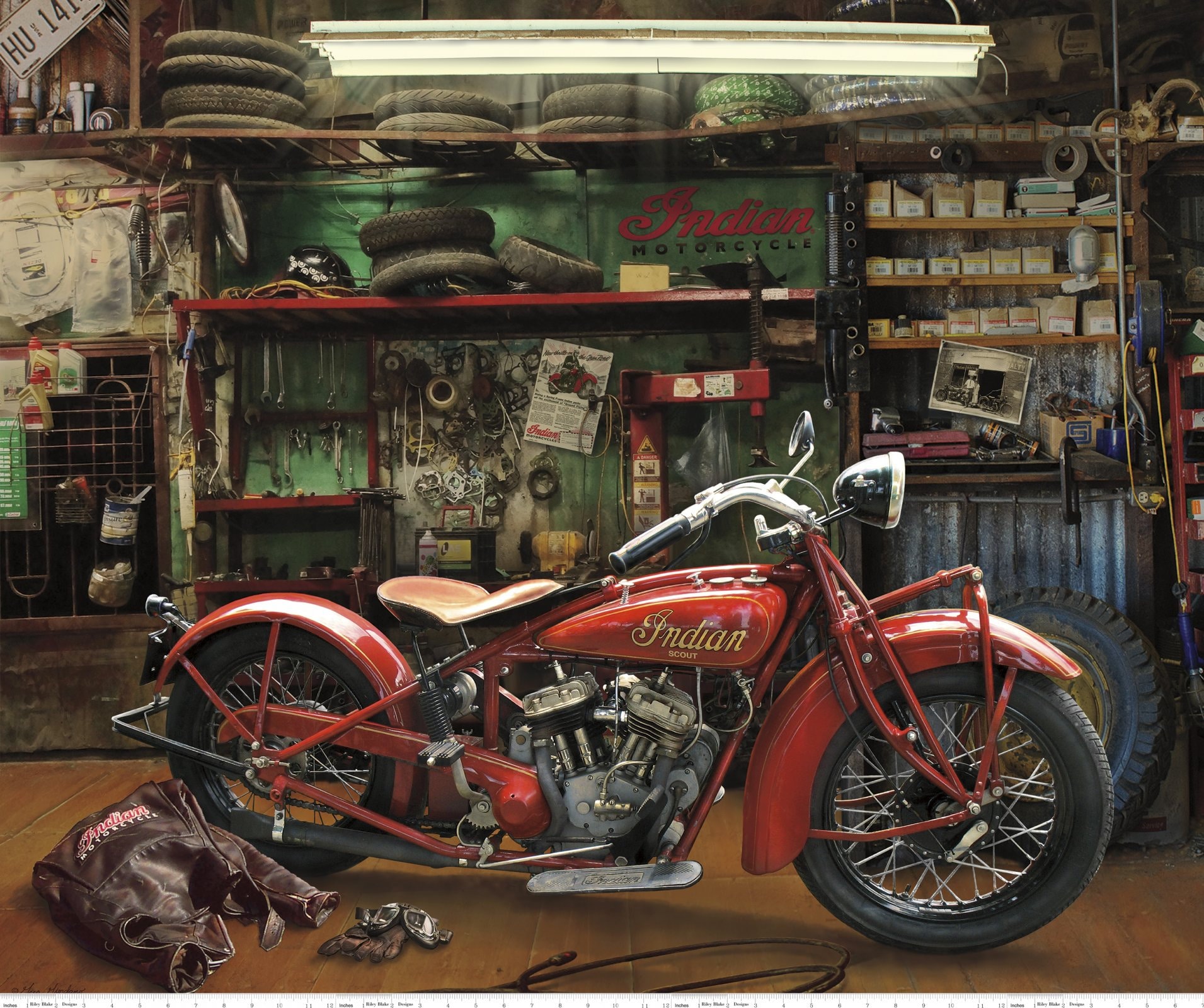 Scout Indian Motorcycle Fabric Panel 43x36 Motorcycle - Etsy