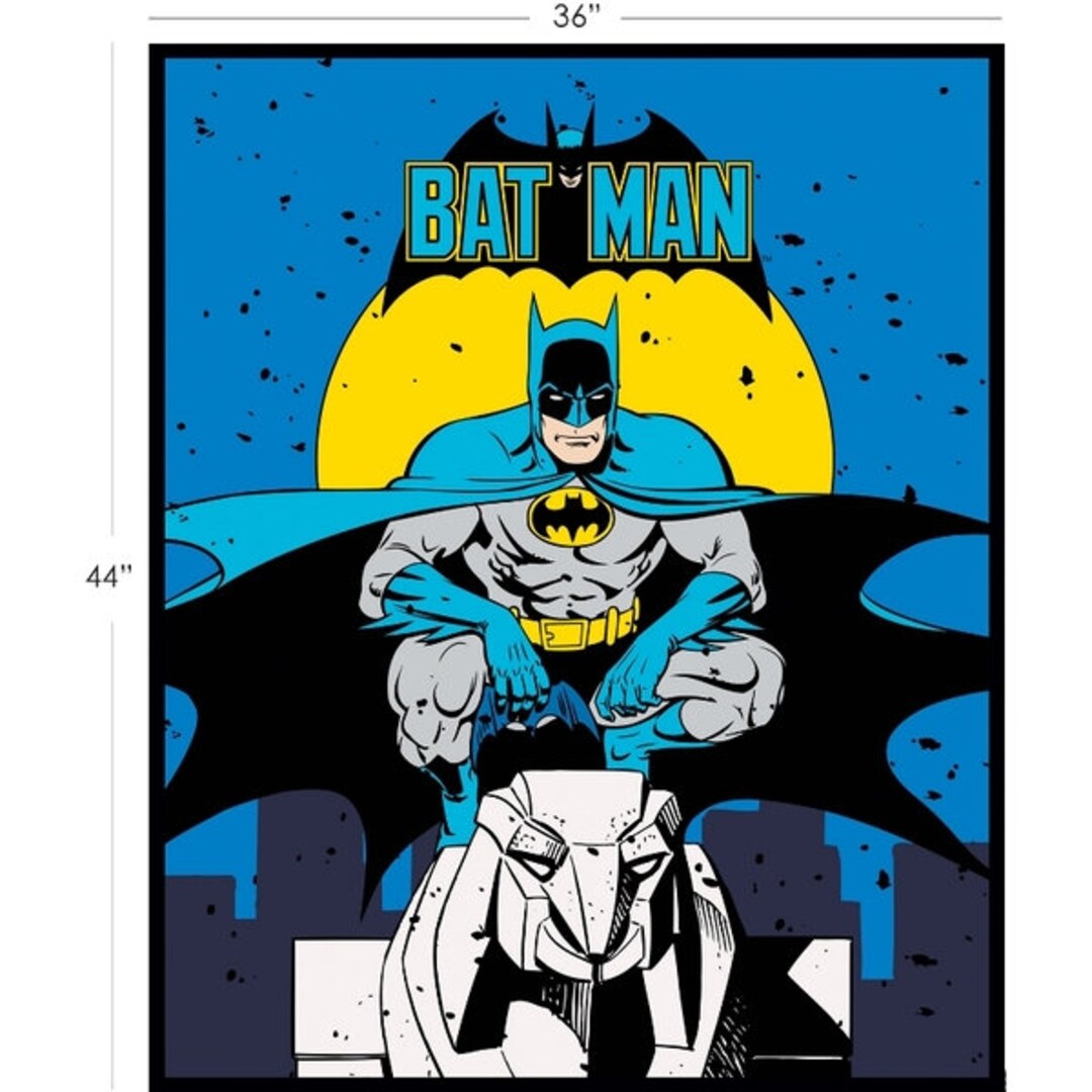 Batman Fabric Panel 36"x43", DC Comics Cotton Panel, RARE Batman Panel ...