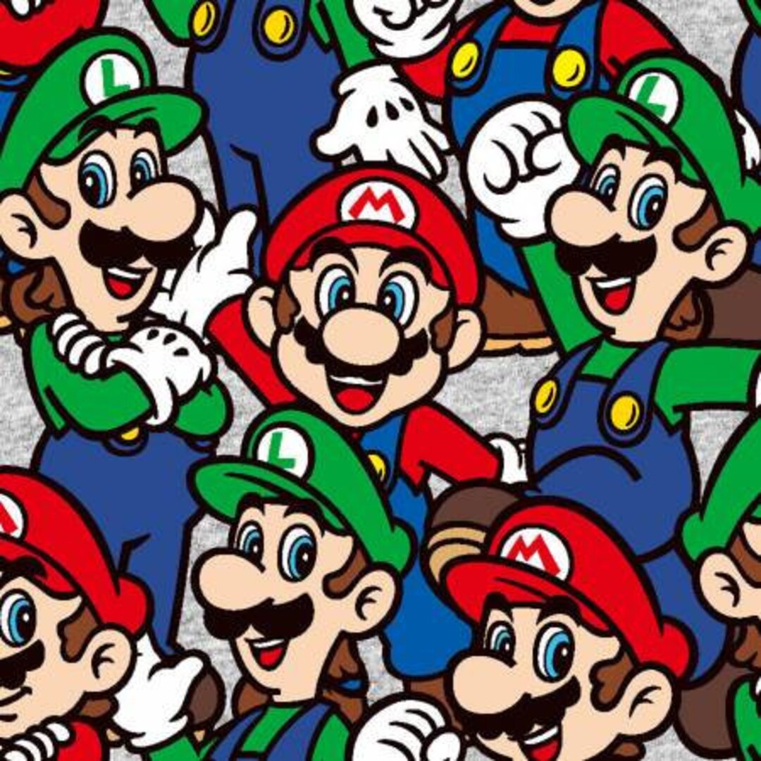 Super Mario Fabric 1/2 Yard, Nintendo #73545A620715, Luigi Mario Quilt ...