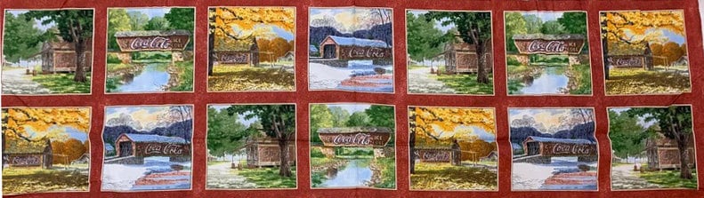 Coca Cola Fabric Panel 43x11 1/2, 10145 Sykel Enterprises, Vintage Coke ...