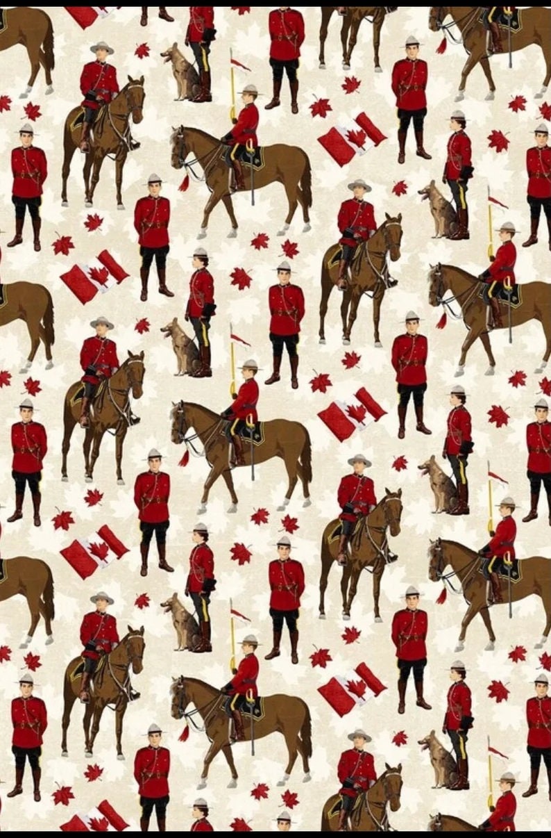 Oh Canada RCMP Fabric, Stonehenge Northcott, RCMP Quilt Blanket Bed ...