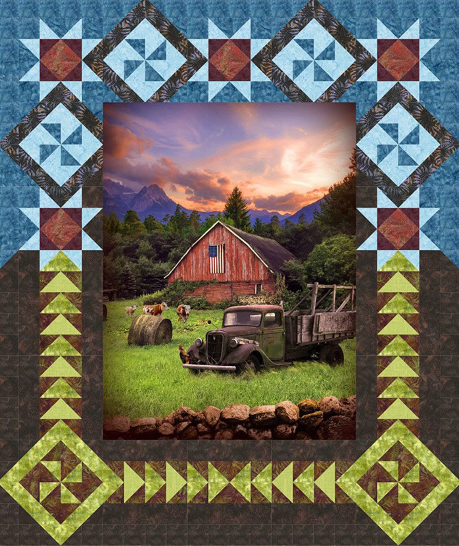 Red Barn Quilt Kit 55x65 Canadian or American - Etsy Canada