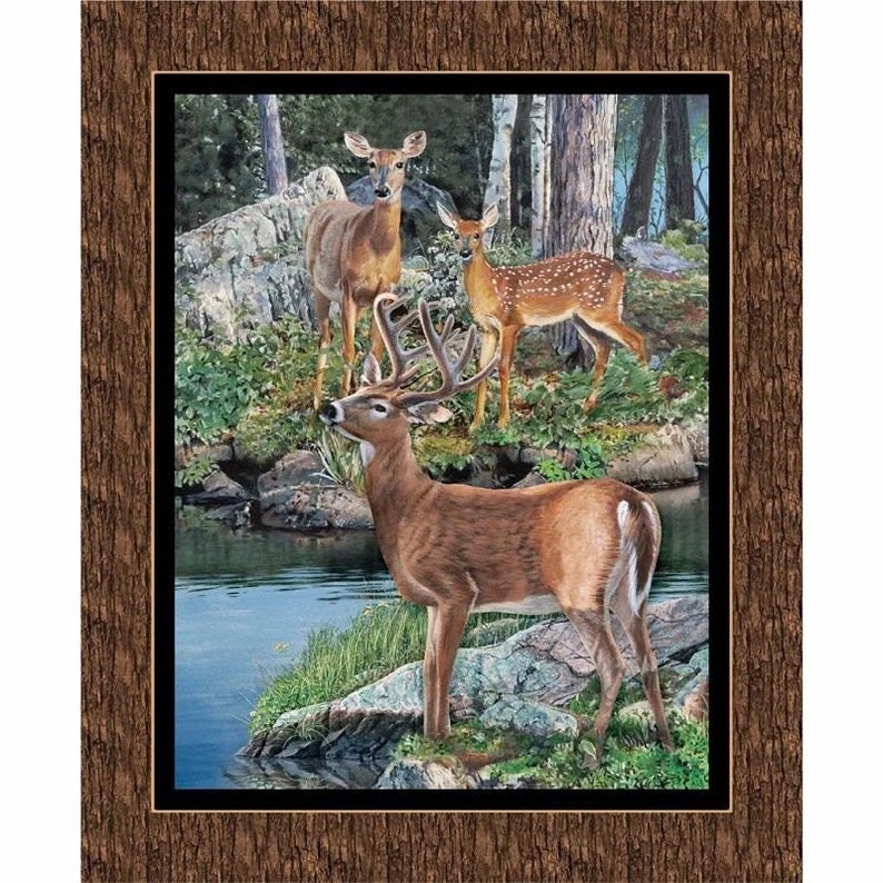 Deer Fabric Panel 36x43, Cradle Rock Wall Panel 15209 Wild Wings, Deer ...