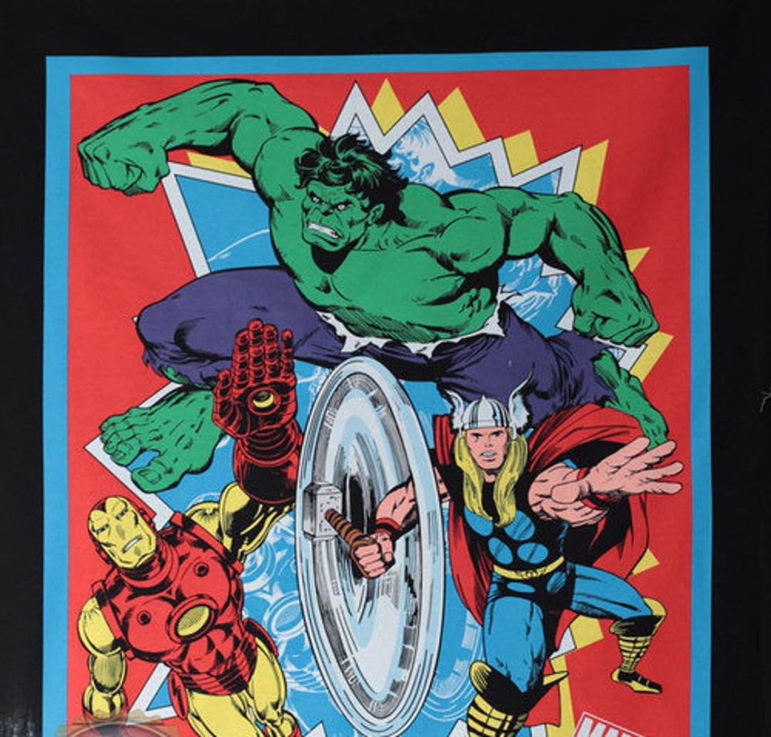 Avengers Marvel Fabric Panel 36"x43", RARE Discontinued Superheroes ...