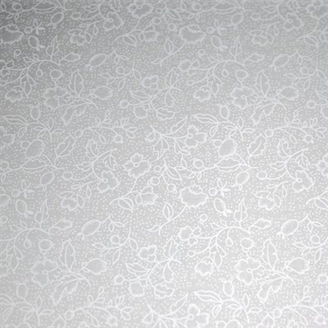Floral Tone on Tone White Fabric, Blender Background Fabric, Color #12 ...
