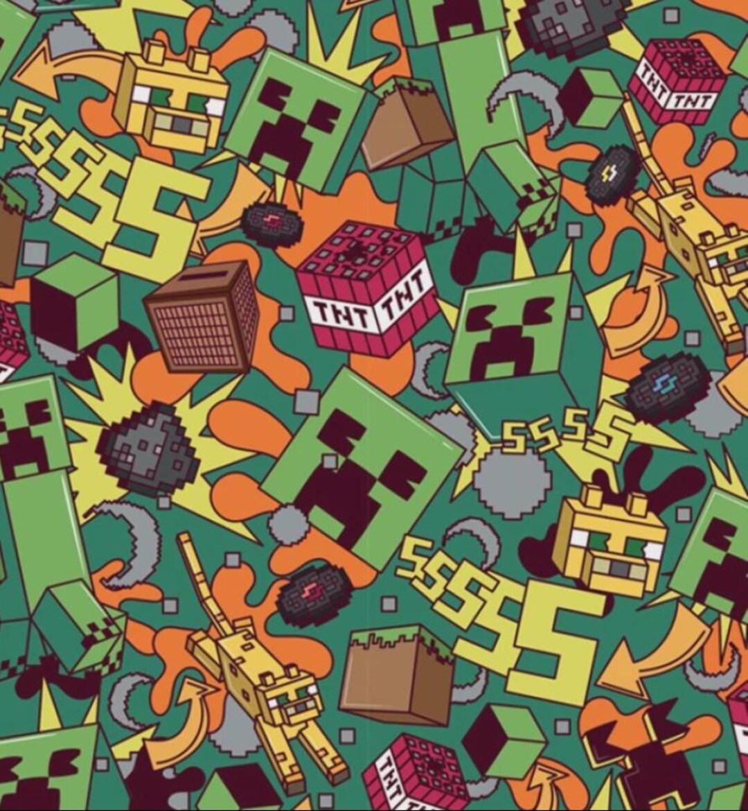 Minecraft Fabric 1/2 Yard, Action Minecraft Blast 23135 by Springs ...
