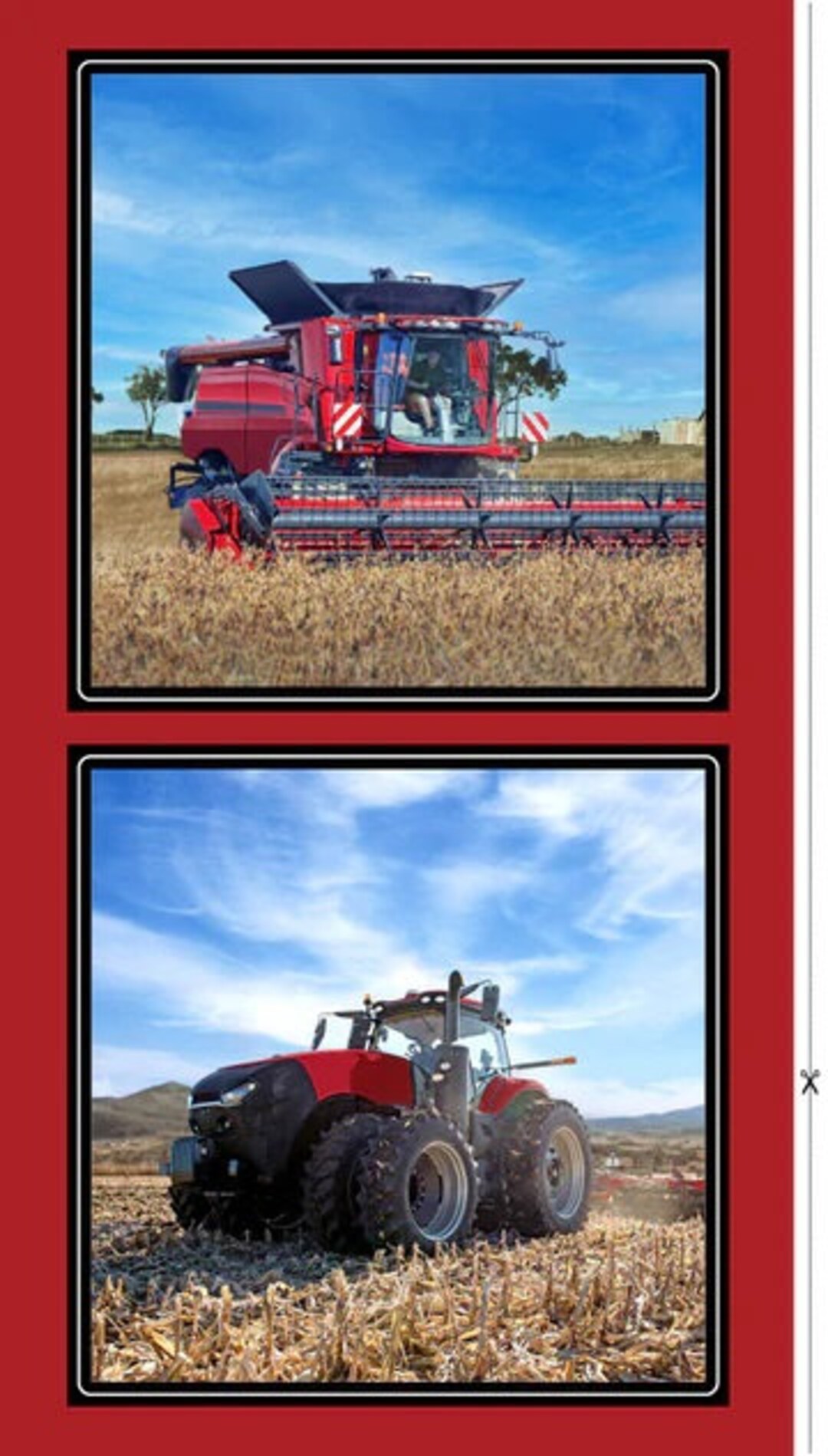 Case IH Tractor Fabric Panel 24"x43", Red Tractor, Farm Tractor Bed ...