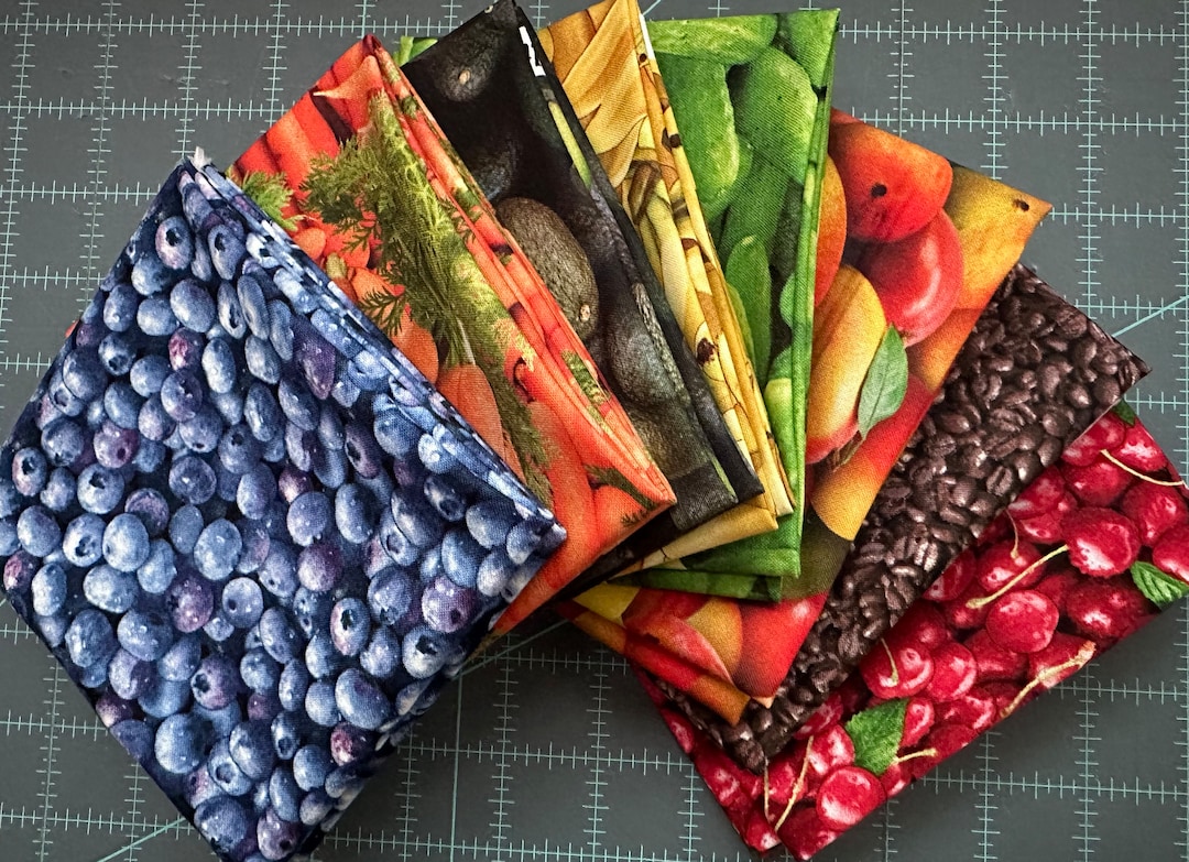 Food Fabric, Sold by Fat Quarters Pack or Individually, Elizabeth ...