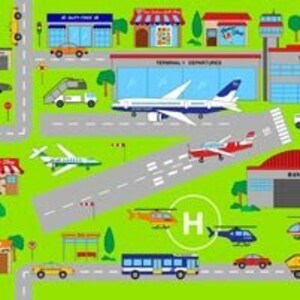 Playmat Fabric Panel 24"x42", Connector Airport Playmat by Northcott ...