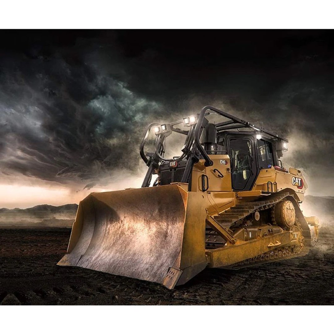 CAT Dozer Fabric Panel 43" X 36", Caterpillar Bull Dozer Fabric, CAT ...