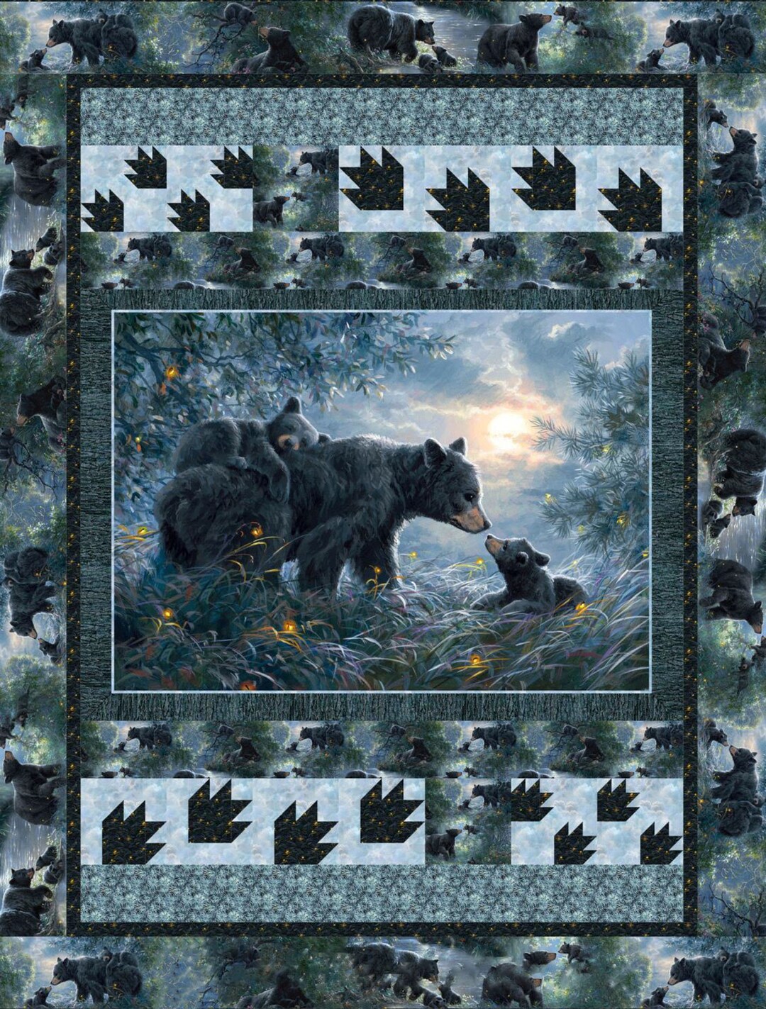 Moonlight Kisses Bear Quilt Kit, Northcott Fabrics (54”x70”) - Etsy