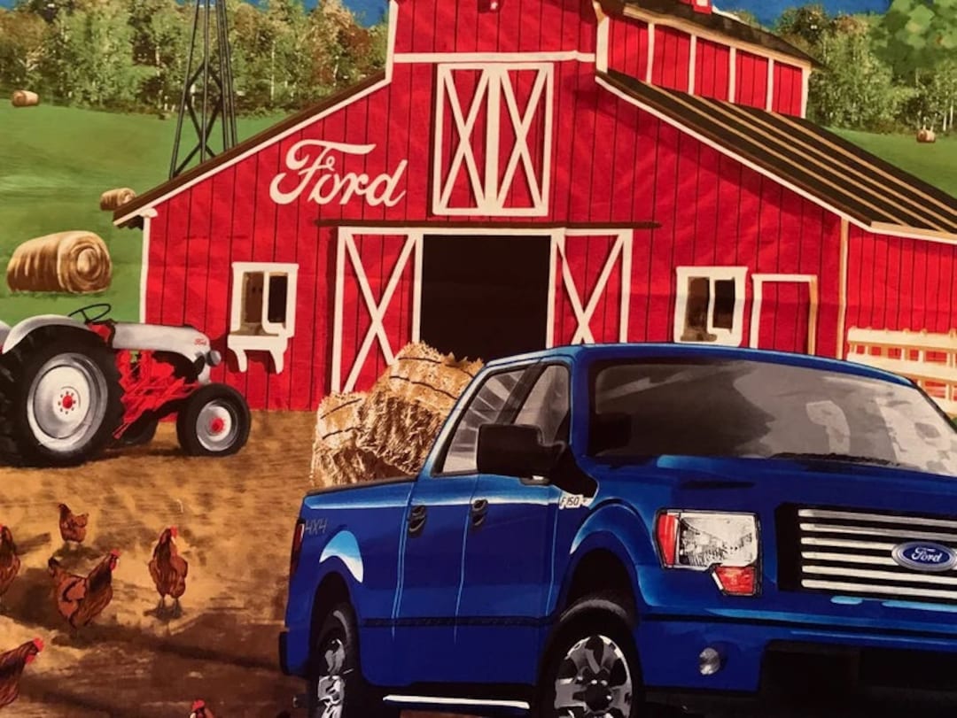 Ford F150 Truck Fabric Panel 44" X 36", RARE Blue Truck Fabric Panel ...