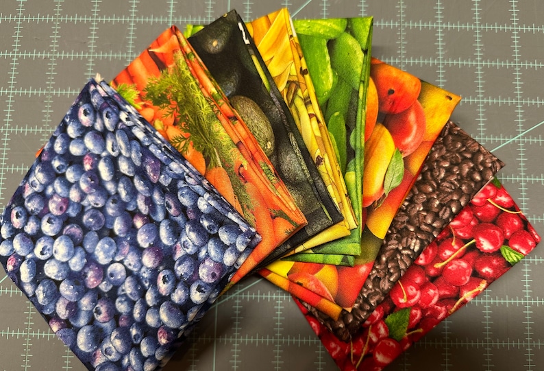 Food Fabric, Sold by Fat Quarters Pack or Individually, Elizabeth ...