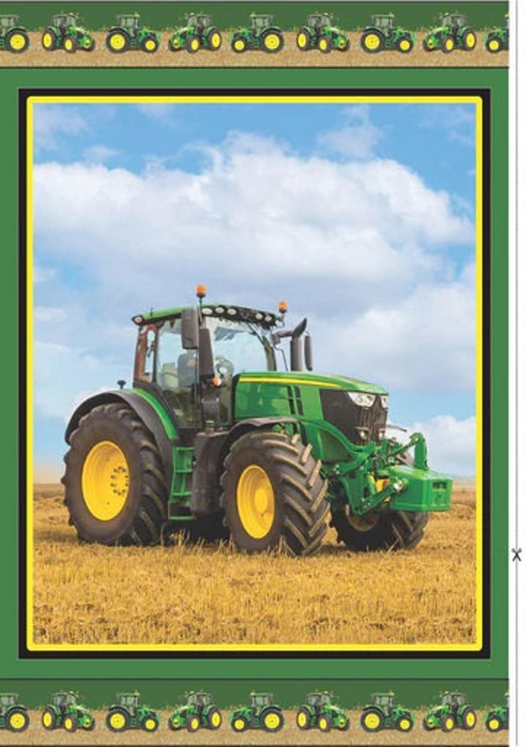 John Deere Tractor Fabric Panel 30"x43", Green Tractor, Farm Tractor ...