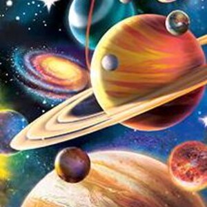 Solar System Fabric 1/2 Yard, 21507-MLT David Textiles, Galaxy Solar ...