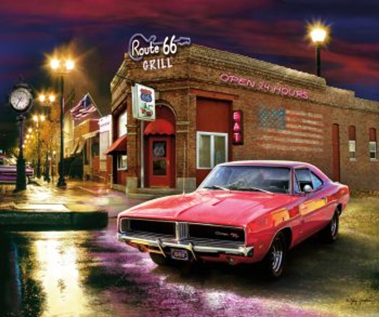 Charger Dodge Fabric Panel 43"x36", RARE Riley Red Muscle Dodge Car ...